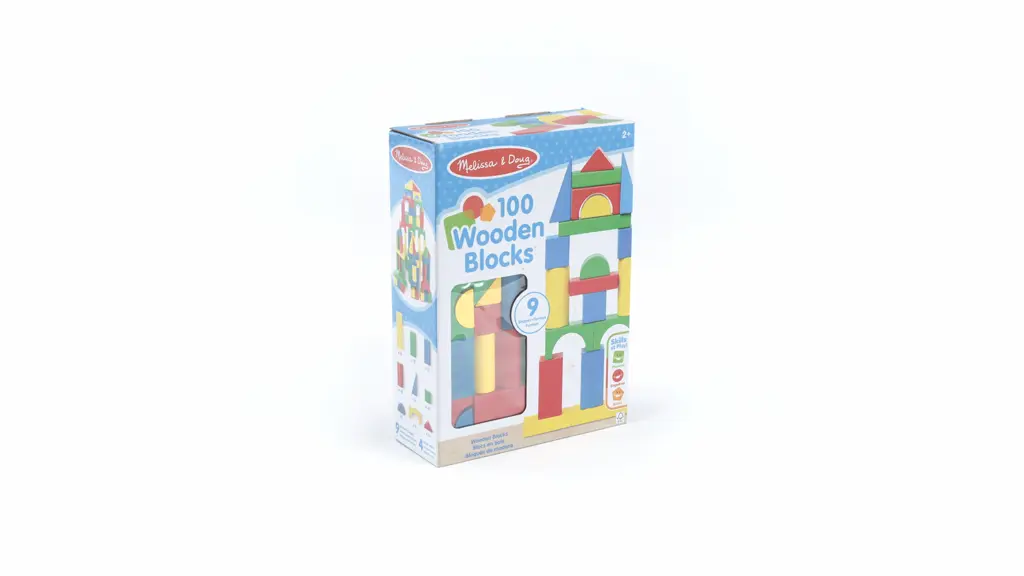 Melissa & Doug 100 Wood Blocks, Brightly Colored Rainbow Educational ...