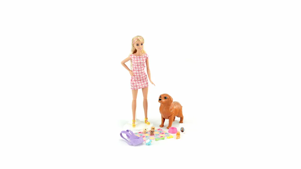 Free Shipping! Barbie Doll and Newborn Pets Playset with Pregnant Mom ...
