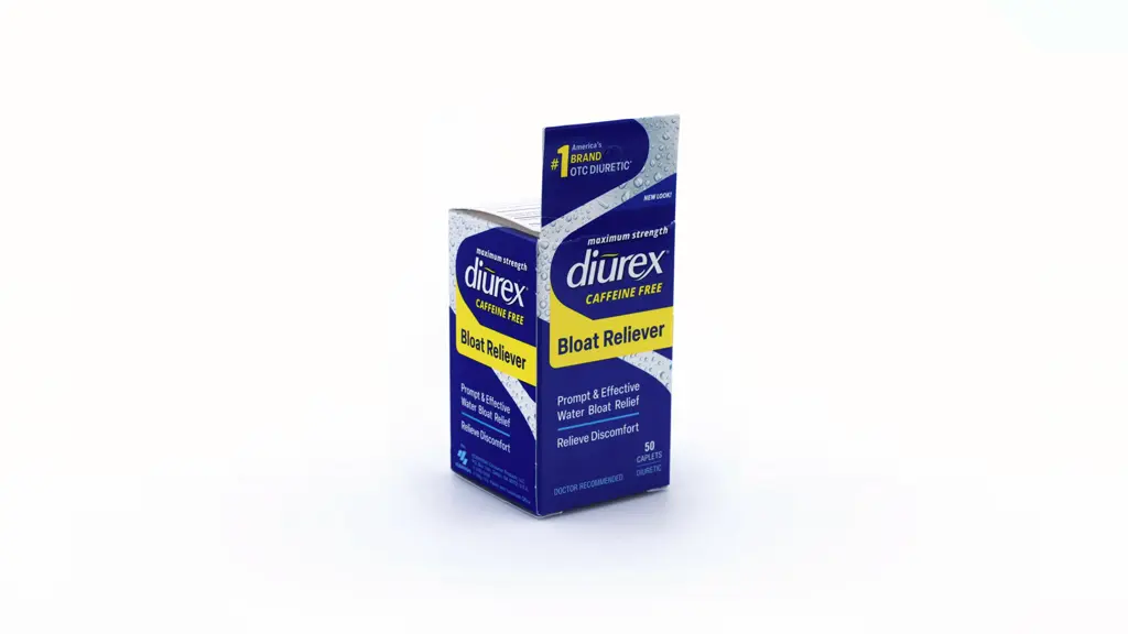 Diurex Caffeine Free Bloat Reliever, Maximum Strength Diuretic, 50 ...