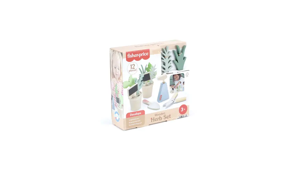 Fisher-Price Wooden Herb Garden and Tools Playset, 12 Wood Pieces for ...